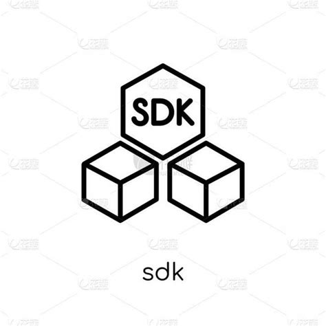 Sdk 图标。时尚现代平面线性向量 Sdk 图标在白色背景从细线技术汇集 可编辑的轮廓笔画向量