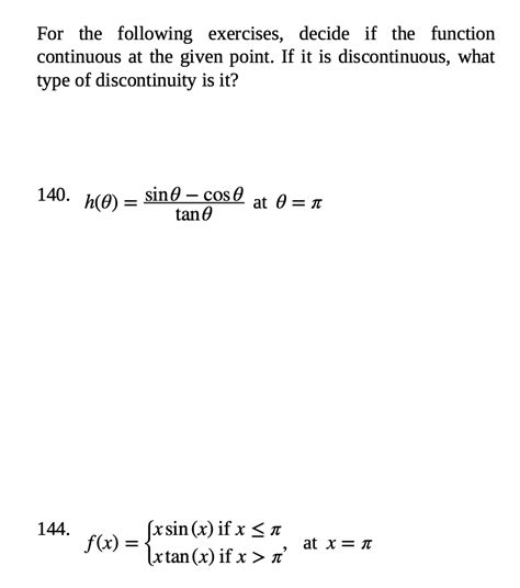Solved For The Following Exercises Decide If The Function
