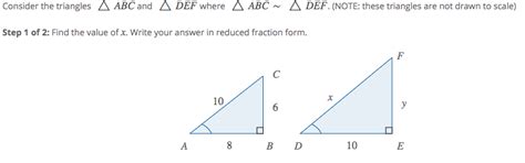 Solved Consider The Triangles Abc And A Def Where Abc ~ A