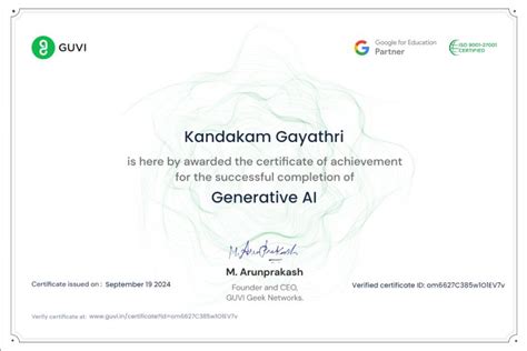 Kandakam Gayathri On Linkedin Guvi Sawithai