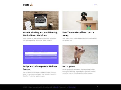 Nuxt Markdown Blog Starter By Marinaaisa A Nuxt Template Built At
