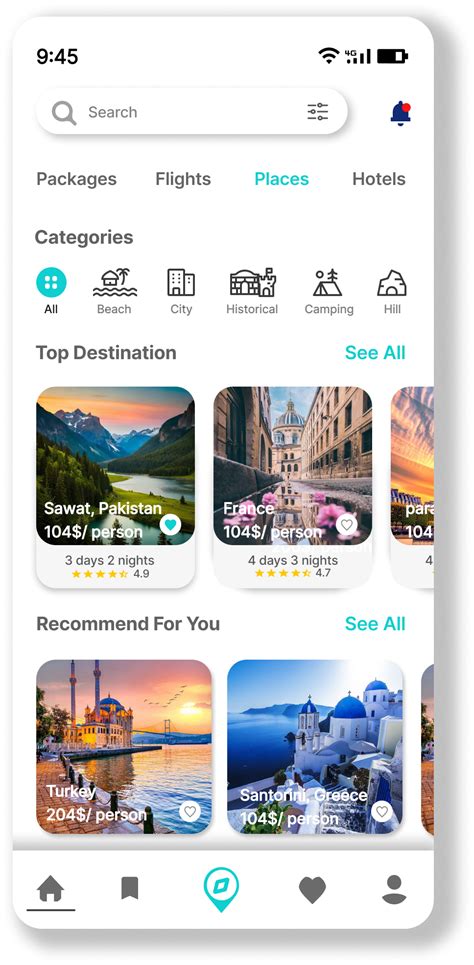 Travel App Ui Design 3 Screens Figma