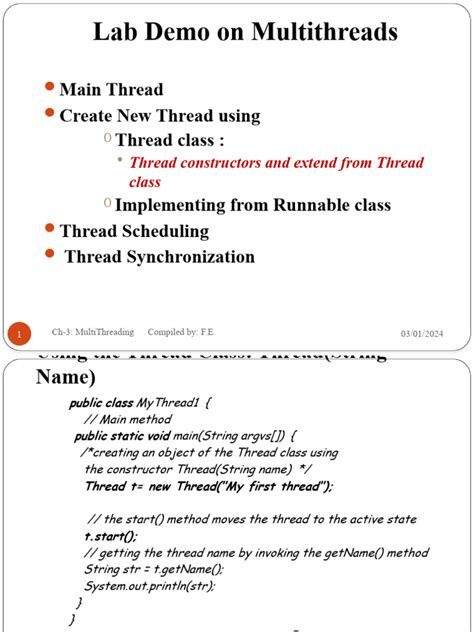 Extending Thread Class Example Pdf Thread Computing Method Computer Programming