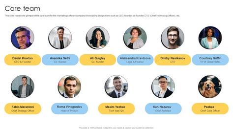 Core Team Marketing Data Aggregation Tool Investor Funding Elevator