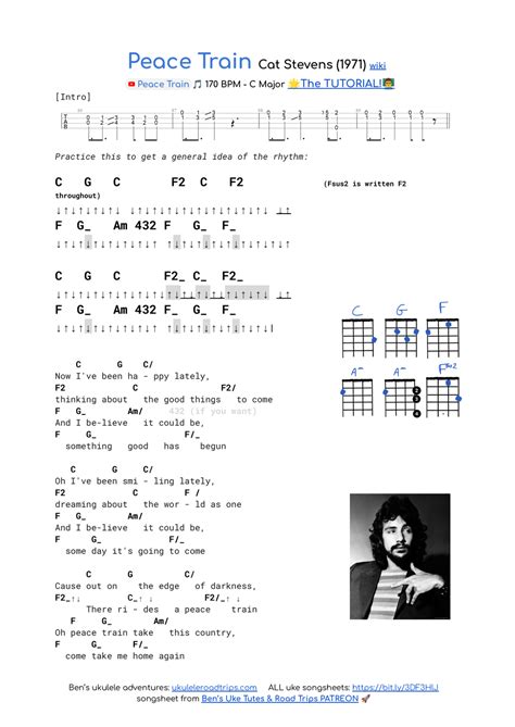 Peace Train By Cat Stevens With Rhythm Chords Strum And Tutorial — Ukulele Road Trips