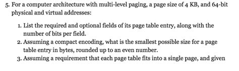Solved 5 For A Computer Architecture With Multi Level