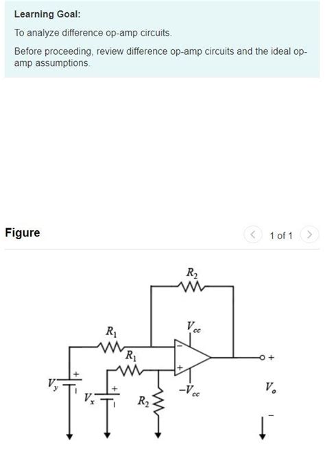 Solved Learning Goal To Analyze Difference Op Amp Circuits
