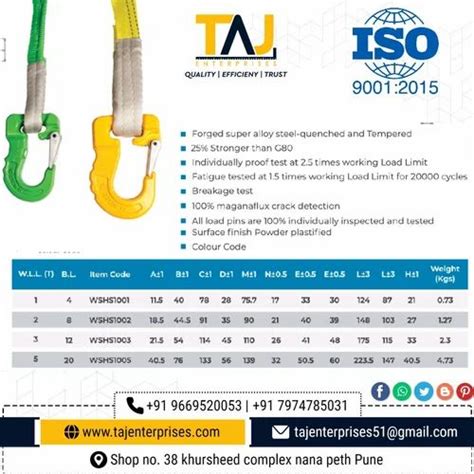 Webbing Sling Hook At ₹ 860 Lifting Products In Pune Id 2851766363491