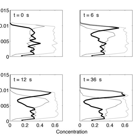 Vertical Profiles Of Particle Concentration By Volume For The Bed