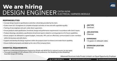 Advanced Structures India On Linkedin Chennaijobs