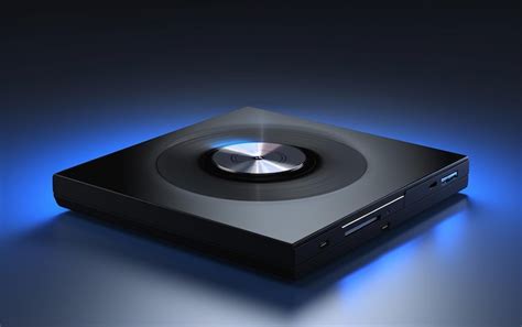Premium Photo External Optical Media Reader On Black Background