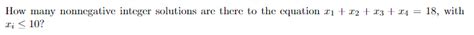 Solved 18 With How Many Nonnegative Integer Solutions Are