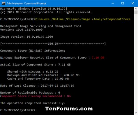 Analyze Component Store Winsxs Folder In Windows 10 Tutorials