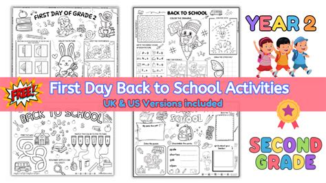First Day Of School Worksheets 2nd Grade