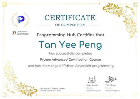 Yee Peng Tan On Linkedin Python3 Python Pythonprogramming Certificates