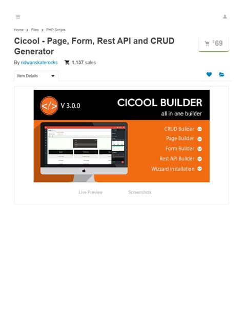 cicool page form rest api and crud generator by ridwanskaterocks