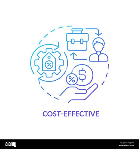 2d Gradient Thin Linear Icon Cost Effective Concept Stock Vector Image