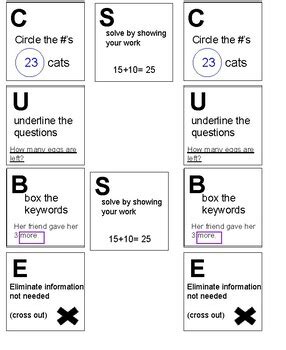 Cube Strategy For Word Problems By Miss E S Practices TPT