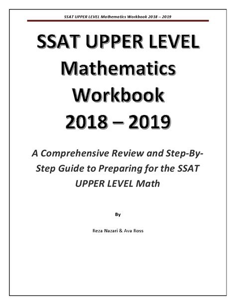 Ssat Upper Level Mathematics Workbook 2018 2019 A Comprehensive Review And Step By Step Guide