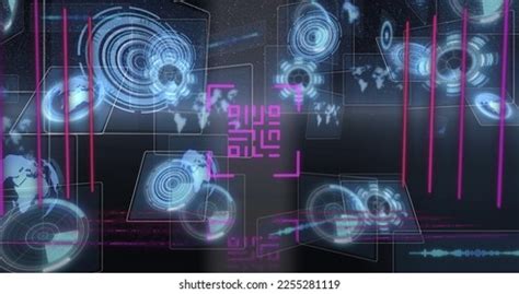 Image Neon Qr Code Lines Over Stock Photo Shutterstock