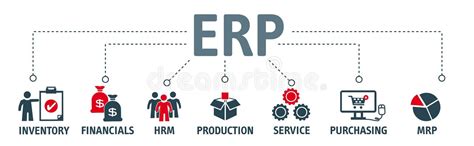Enterprise Resource Planning Erp Module Icon Construction On Circle Flow Chart Art Vector Design