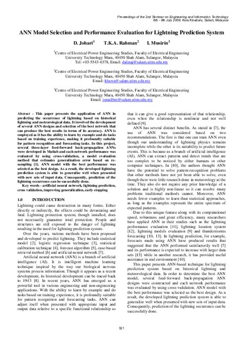 Pdf Ann Model Selection And Performance Evaluation For Lightning