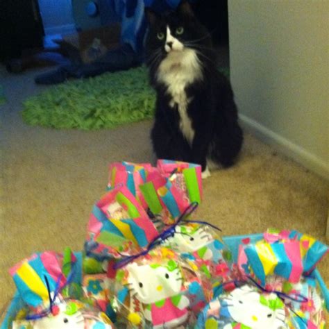 Jemima Checking Out The Hello Kitty Goodie Bags We Handed Out At Her