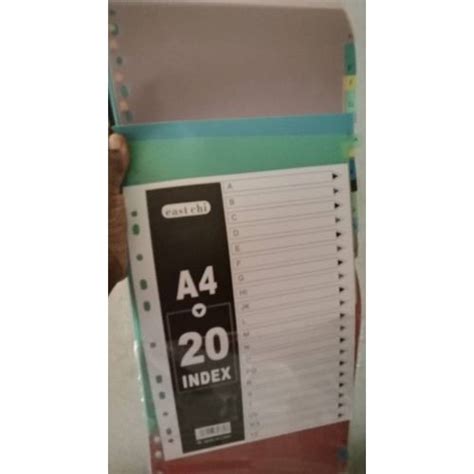 Generic 20pcs Multi Colour Documents Divider Separator A4 Size