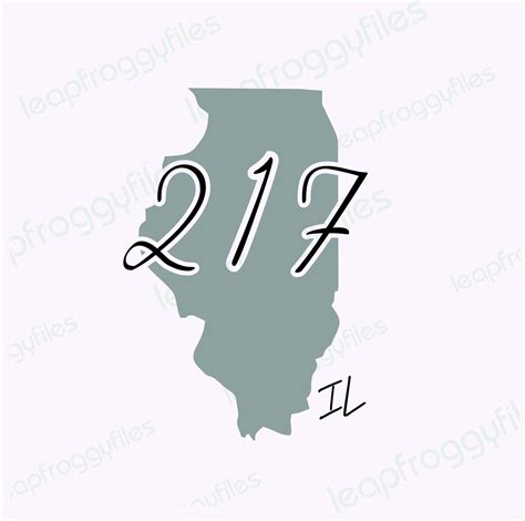 Illinois Area Code 217 Illinois Svg Png Eps File For Area Code 217 Shape Of State With Area Code
