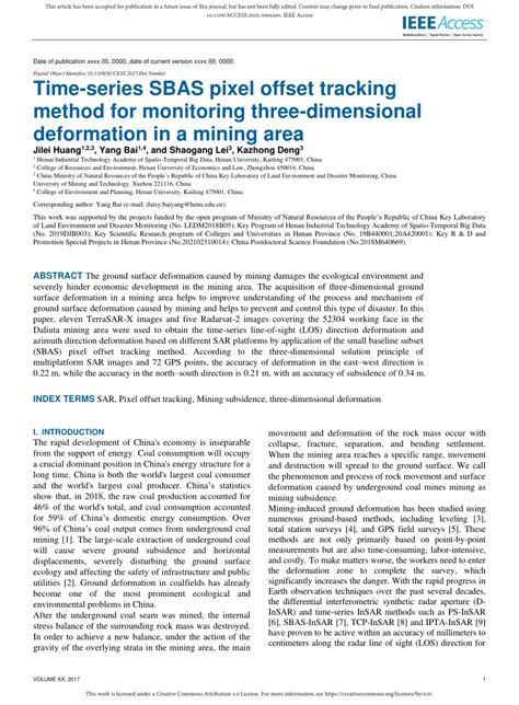 Pdf Time Series Sbas Pixel Offset Tracking Method For Monitoring Three Dimensional Deformation