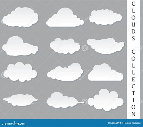 Vector Illustration Of Clouds Collection Stock Vector Illustration Of Weather Simplicity