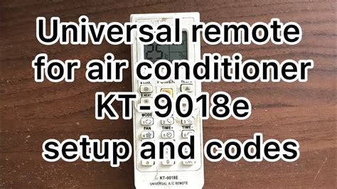 Remote control setting KT-9018E universal air conditioner remote ...