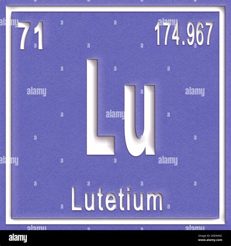 Lutetium Chemical Element Sign With Atomic Number And Atomic Weight Periodic Table Element