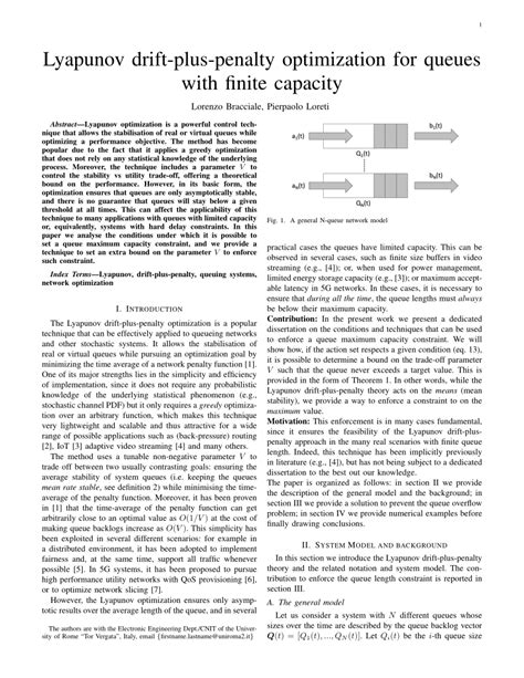 pdf lyapunov drift plus penalty optimization for queues with finite