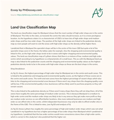 Land Use Classification Map