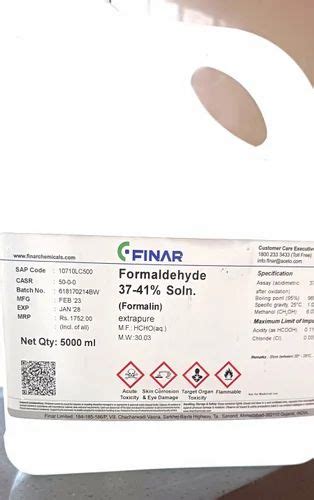 Formaldehyde 37 Liquid For Surface Disinfectant At ₹ 35kg In Ahmedabad