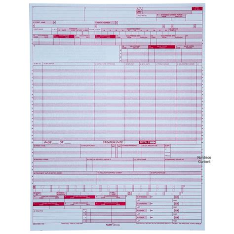 Ub 04 Claim Form Cms 1450 Hospital Claim Form 8 1 2 X 11 Pack Of 500