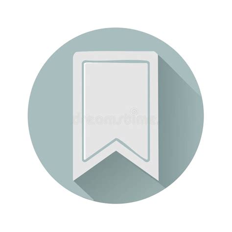 Simple Save Bookmark Icon In A Circle With A Long Shadow Flat Design Style For User Interface