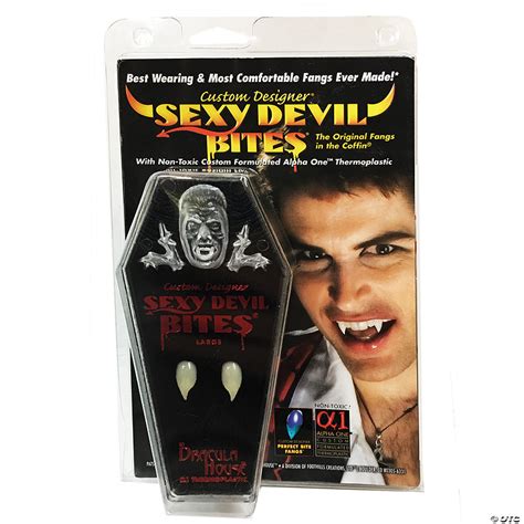 Sexy Devil Bites Fangs Large In Clam Shell Packaging Halloween Express