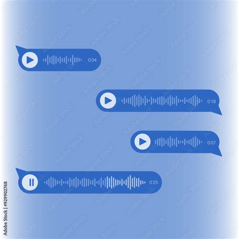 Voice Message Bubbles Set Of Voice Message With Sound Wave Icons Chat On Screen Or Messenger