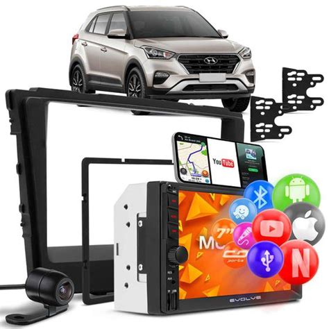 Central Multimídia Multilaser Creta 17 A 20 Evolve Gp348 Mp5 2din Espelha Android Ios Câmera