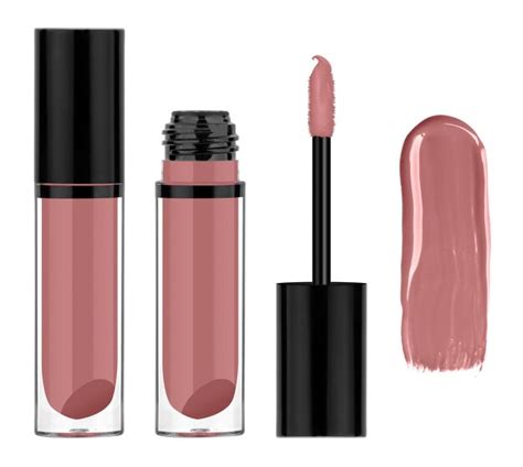 Premium Photo Pale Pink Lip Gloss In Glass Container With Black Lid