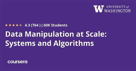Data Manipulation At Scale Systems And Algorithms Coursera