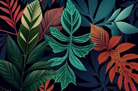Premium Ai Image Leaf Patterned Nature Illustration Abstract Plant Design