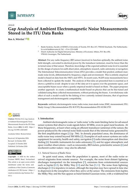Pdf Gap Analysis Of Ambient Electromagnetic Noise Measurements Stored In The Itu Data Banks