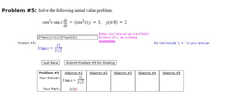 Solved Problem Solve The Following Initial Value Chegg