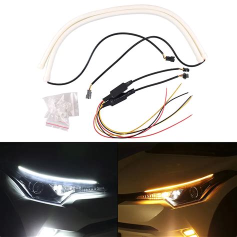 45cm60cm 유연한 자동차 부드러운 튜브 Led 스트립 라이트 천사 눈 실행 헤드 라이트 램프 차례 신호등자동차 라이트