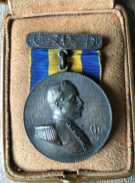 Rare Uss Boston Spanish American War Dewey Medal ‘erickson Ribbon