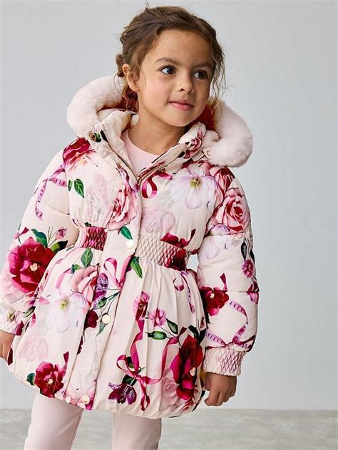 Ted Baker Younger Girls Bubble Coat Pink Very