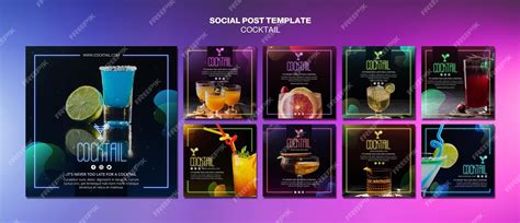 Premium Psd Cocktail Concept Social Media Post Template